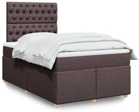 Box spring postel s matrací tmavě hnědá 120x200 cm textil 3291257