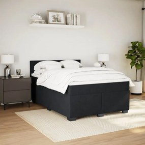Box spring postel s matrací černá 140 x 190 cm samet 3288608