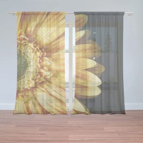 Sablio Záclony Žlutá gerbera: 2ks 150x250cm