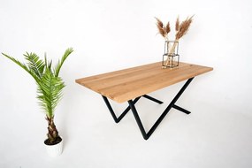 Stůl Leonard z masivního dřeva Černá
