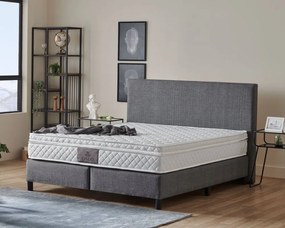 Čalouněná postel OSLO s matrací - tmavě šedá 100 × 200 cm