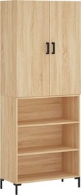 vidaXL Skříň highboard 69,5 x 34 x 180 cm kompozitní dřevo [3196070] Barva: Černá