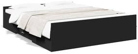 Rám postele se zásuvkami černý 160 x 200 cm kompozitní dřevo