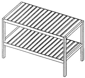 Regál na boty (botník) Lena, bambusové dřevo, 2 police