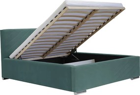 Čalouněná postel s úložným prostorem a matrací KOOL 120x200 cm Tyrkysový
