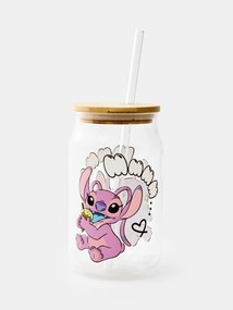 Sinsay - Skleněný hrnek s víčkem a brčkem Lilo & Stitch - vícebarevná