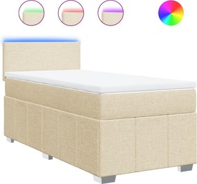 Box spring postel s matrací krémová 100 x 200 cm textil 3289277
