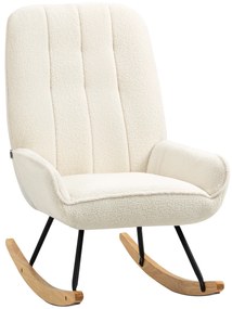 HOMCOM houpací křeslo útulné houpací křeslo se sherpa fleecem do ložnice a dětského pokoje do 150 kg 63x95x97 cm | Aosom.de