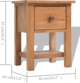 Noční stolky 2 ks 36 x 30 x 47 cm masivní dubové dřevo 3053416