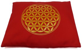 S radostí - vlastní výroba Pohankový polštář s květem života - červený Velikost: 35 x 40 cm