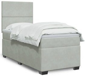 Box spring postel s matrací světle šedá 80 x 200 cm samet 3290756
