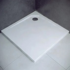 Besco Čtvercová sprchová vanička z litého mramoru ACRO SQ 80x80 (90x90) UltraSlim Barva: Bílá, Rozměry (cm): 90x90