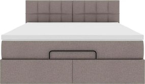 Osmanský postel s matrací taupe 140x200 cm textil 3311467
