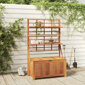 Úložný box s treláží 99 x 55 x 160 cm masivní akáciové dřevo 311881