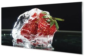 akrylový obraz Jahody v ledu kostka 120x60 cm