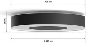Philips-LED RGB Stmívatelné stropní svítidlo Hue LED/52,5W/230V pr. 425 mm černá