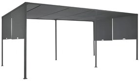 Antracitová pergola Sevilla 3x6 m se závěsy Garden Point