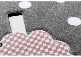 Dywany Łuszczów, Dětský kusový koberec Petit Dolly sheep grey kruh, 120x120 (průměr) kruh, růžová, dětský pokoj