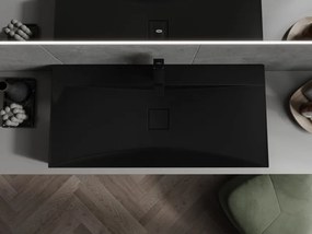 Mexen Poli umyvadlo na desce z konglomerátu 1/O 100 x 48 cm, černé - 23021071