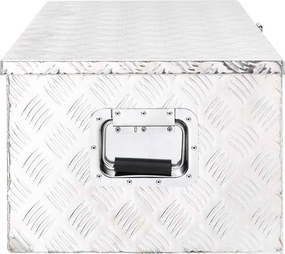 Úložný box stříbrný 90 x 47 x 33,5 cm hliník 152254
