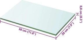 Policové desky 2 ks sklo čiré 30 x 20 cm 3051549