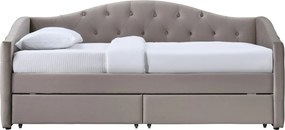 Čalouněná postel Aloha se zásuvkami 90x200 cm béžová
