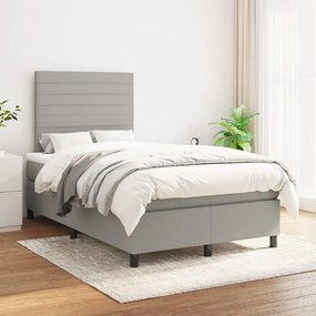vidaXL Box spring postel s matrací 120x200 cm textil [3141844] Barva: světle šedá