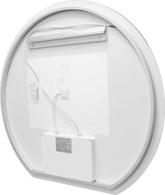 Mereo, Mereo Zrcadlo kulaté s rovnou hranou 800x740 mm, ambientní LED osvětlení a odmlžování, MER-CN185