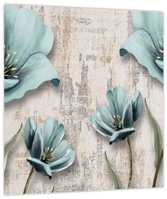Obraz - Květy na textuře (30x30 cm)