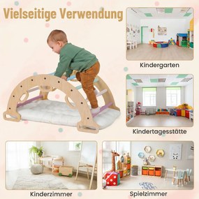 Costway Lezecký oblouk dřevěný Montessori lezecký houpací houpačka s měkkým