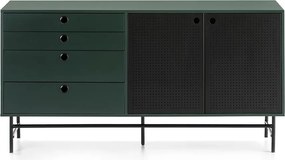 Černo-zelená komoda Teulat Punto, šířka 150 cm