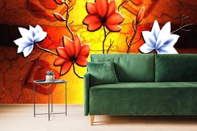 Samolepící tapeta květiny v etno stylu - 150x100 cm