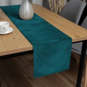 Biante Sametový běhoun na stůl Velvet Premium SVP-025 Petrolejový 45x140 cm