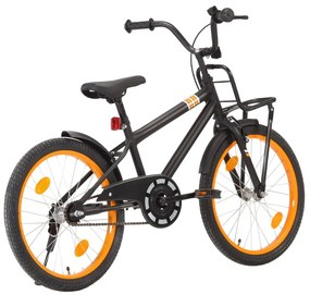 vidaXL Dětské kolo s předním nosičem 20'' černo-oranžové