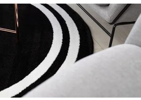 Kulatý koberec HAMPTON Rám, černý velikost kruh 140 cm | krásné koberce cz