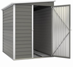 Outsunny Kovový Kůlna na Nástroje 2,3m² 142x184x181cm Skladovací Kůlna s Základem, Pultová Střecha, Okno, Zámková Dveře, Rukavice, Voděodolná Zahradní