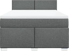 Box spring postel s matrací tmavě šedý 140 x 190 cm textil 3288177
