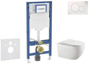 Geberit Duofix - Set předstěnové instalace, klozetu Gaia a sedátka softclose, tlačítko Sigma01, alpská bílá SANI11CA3121B