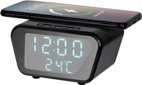 Digitální budík s indukční nabíječkou REBEL RB-6303-B, černá