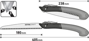 Pilka na větve EXTOL CRAFT s trojbroušenými zuby zavírací 180 mm