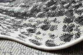 Dywany Łuszczów, Kusový koberec Sion Sisal Snake`s skin 22162 ecru/black – na ven i na doma, 80x150, šedá, chodba / předsíň