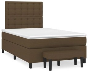 Box spring postel s matrací tmavě hnědá 120x190 cm textil