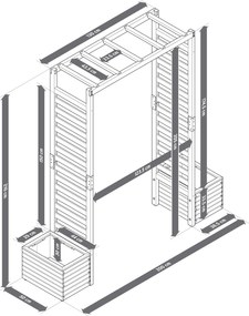 Tchibo - Oblouk na růže s truhlíky - barva: hnědá