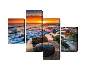 Vícedílný obraz 3D Pláž Západ Slunce Nedostatek Nedostatek Přírodní plátno 240x150