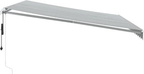 Automatická zatahovací markýza antracitová a bílá 450 x 350 cm 3215798