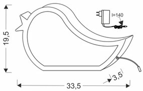 LED Dětská stolní lampa BIRD LED/12W/230V růžová