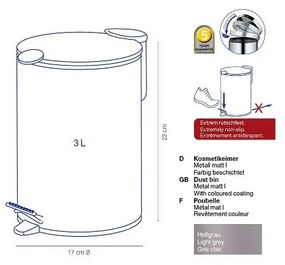 KELA Kosmetický koš 3 l MATS bílá KL-23613