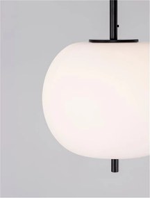 Nova Luce Závěsné svítidlo LATO černý kov a opálové sklo E27 1x12W