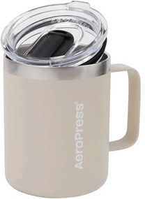 Aeropress travel coffee mug krémový