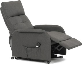 Elektrické polohovací TV křeslo DAHL - šedá látka